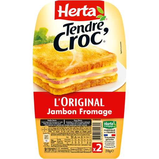 HERTA TENDRE CROC' L'Original Croque-Monsieur x2 - 210g | Croquons la vie